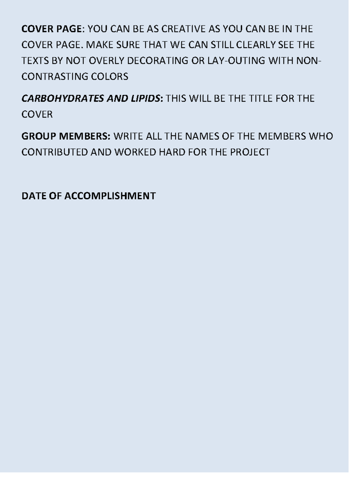 Guidelines FOR THE Midterm Requirement - COVER PAGE: YOU CAN BE AS ...