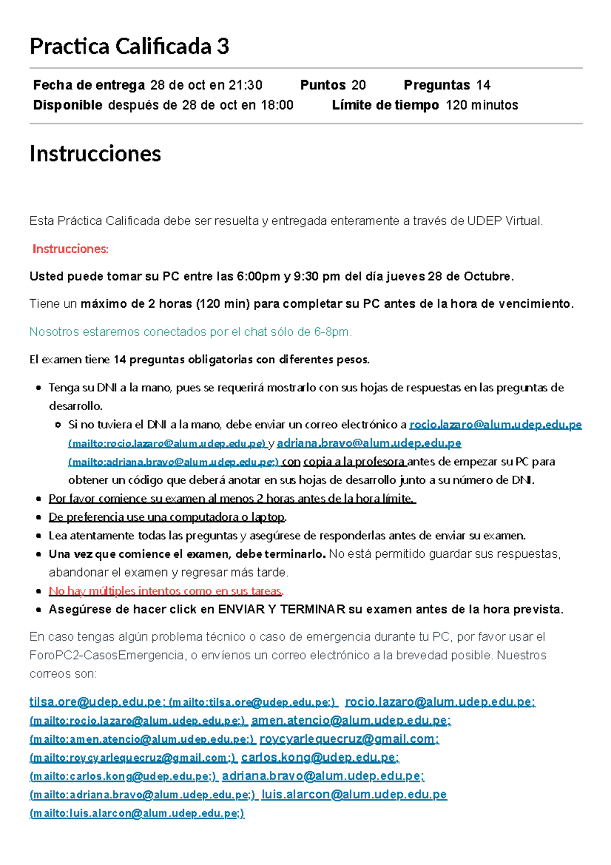 PC3 - PC de microeconomía - Pracca Calificada 3 Fecha de entrega 28 de oct en 21:30 Puntos 20 ...