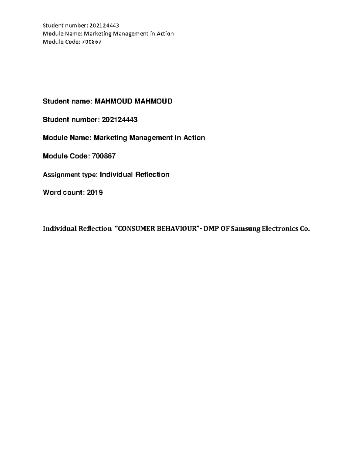 Marketing 2 in how would you like - Module Name: Marketing Management ...