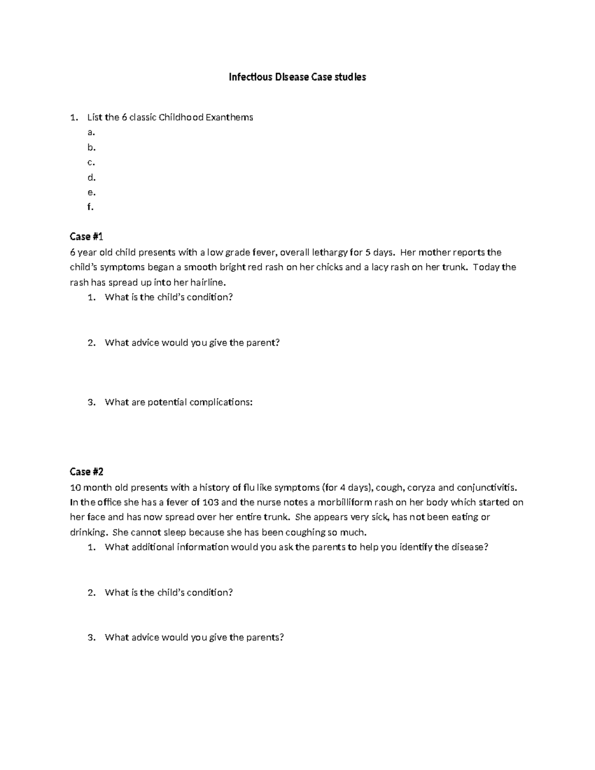 Infectious Disease case studies - Infectious Disease Case studies List ...