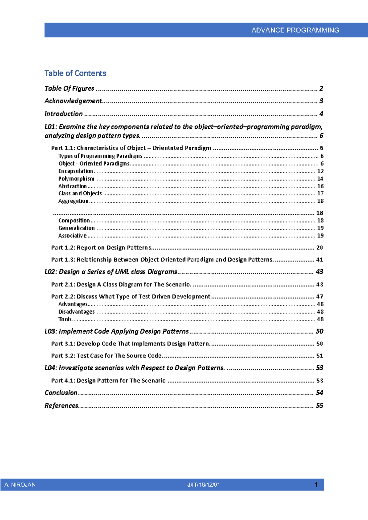AP Assignment - abcd - Table of Contents A. NIROJAN J/IT/18/12 ...