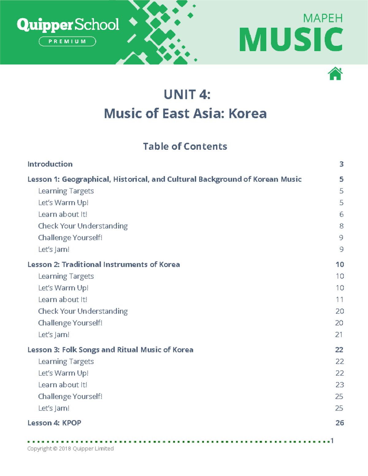 Final Music 8.4 Music of East Asia Korea, 4 Lessons - UNIT 4: Music of ...