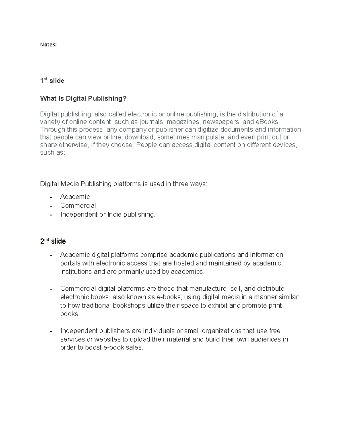 Academic Digital platform - Notes: 1 st slide What Is Digital ...