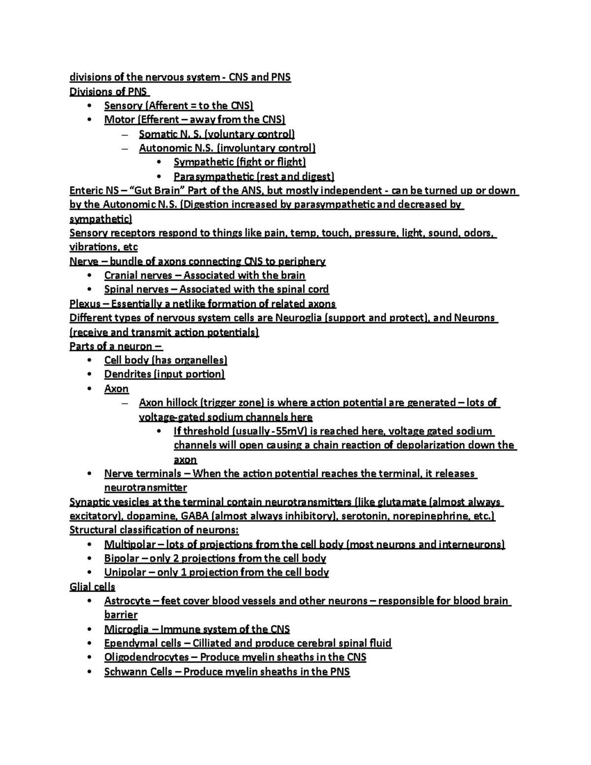 Divisions of the nervous system - S. (voluntary control) - Autonomic N ...