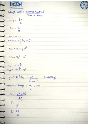 Projectile Motion Formula Sheet - Projectile Motion Formula Sheet ...
