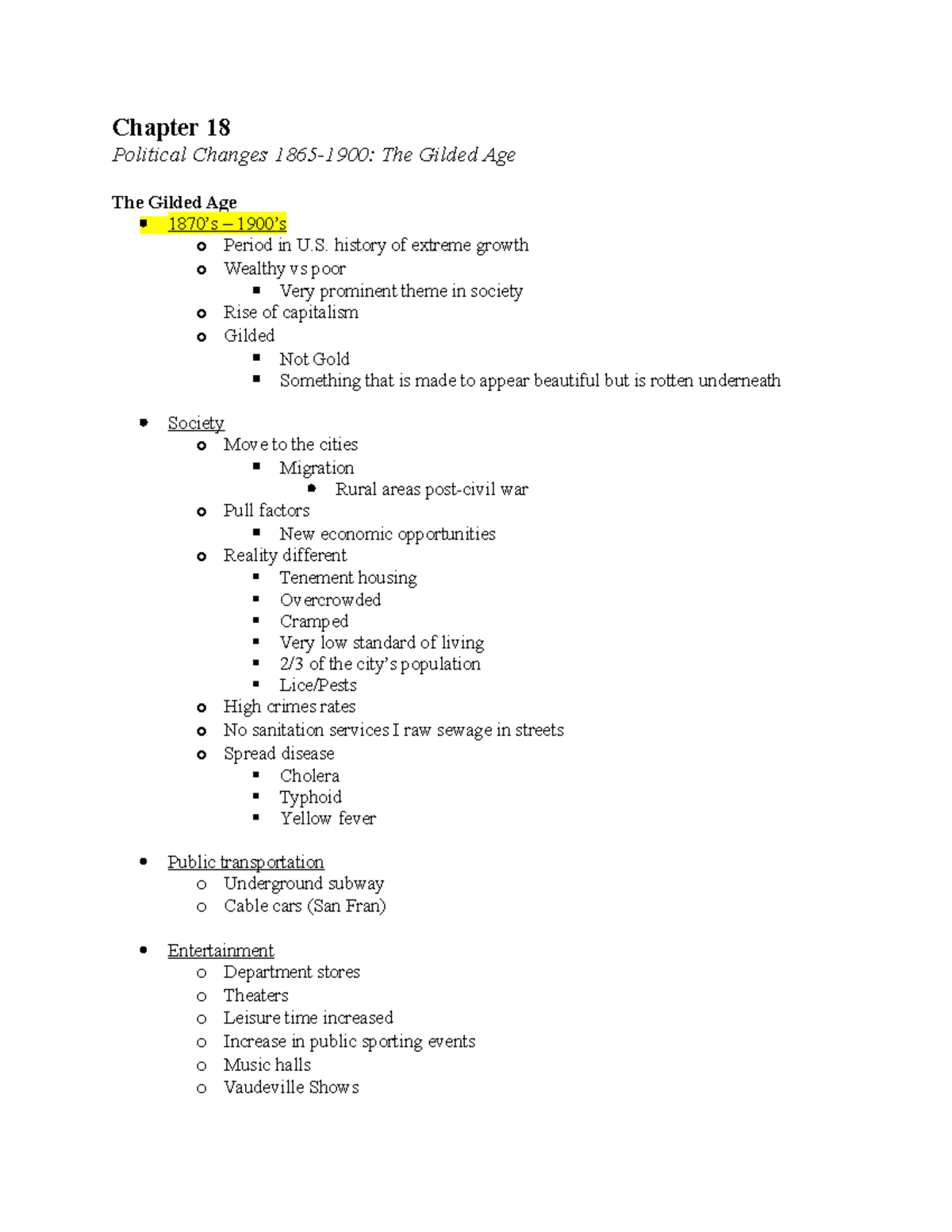 Chapter 18 - Political Changes: 1865-1900: The Gilded Age - Chapter 18 ...