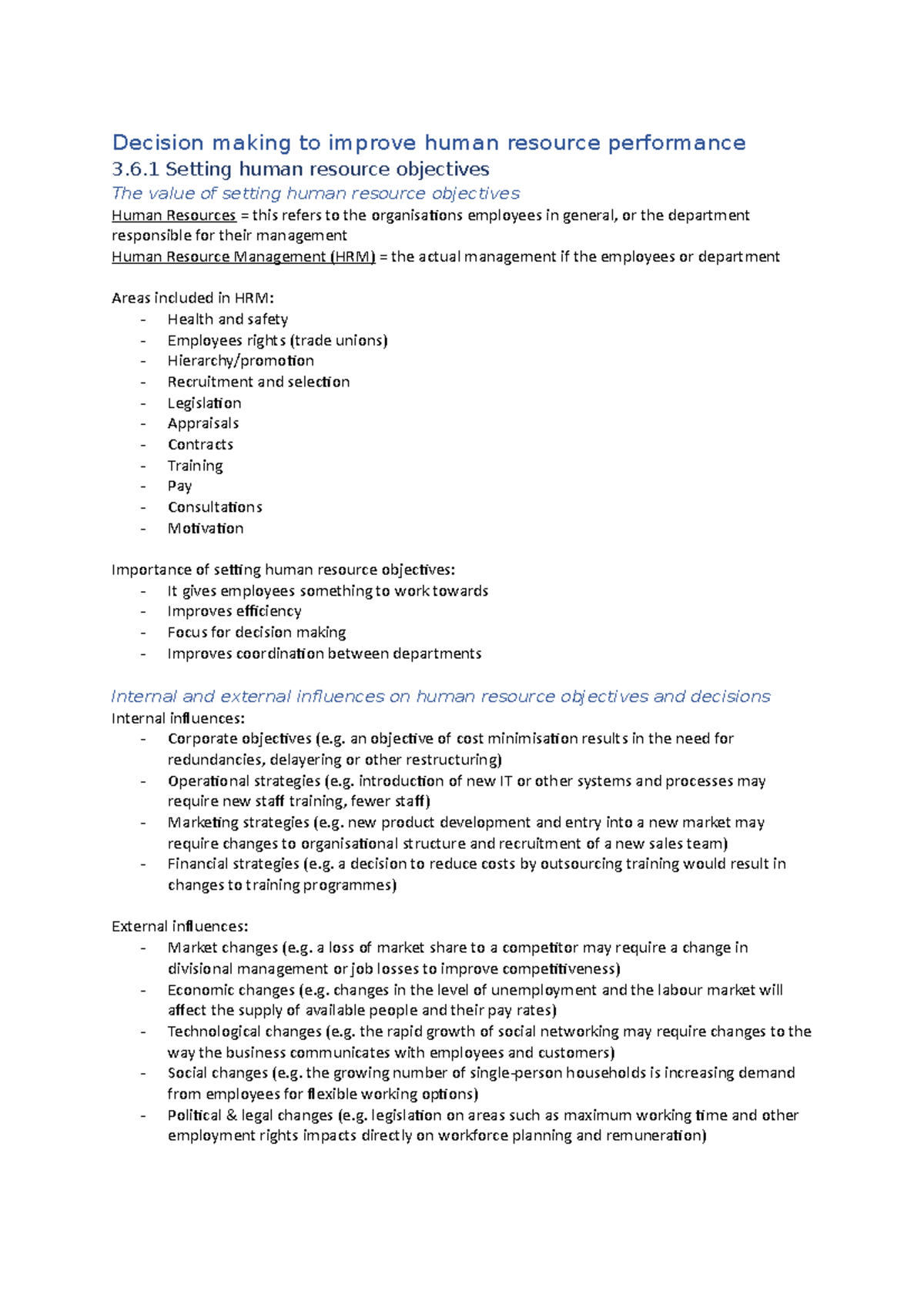 Decision Making To Improve Human Resource Performance 6 Setting Human