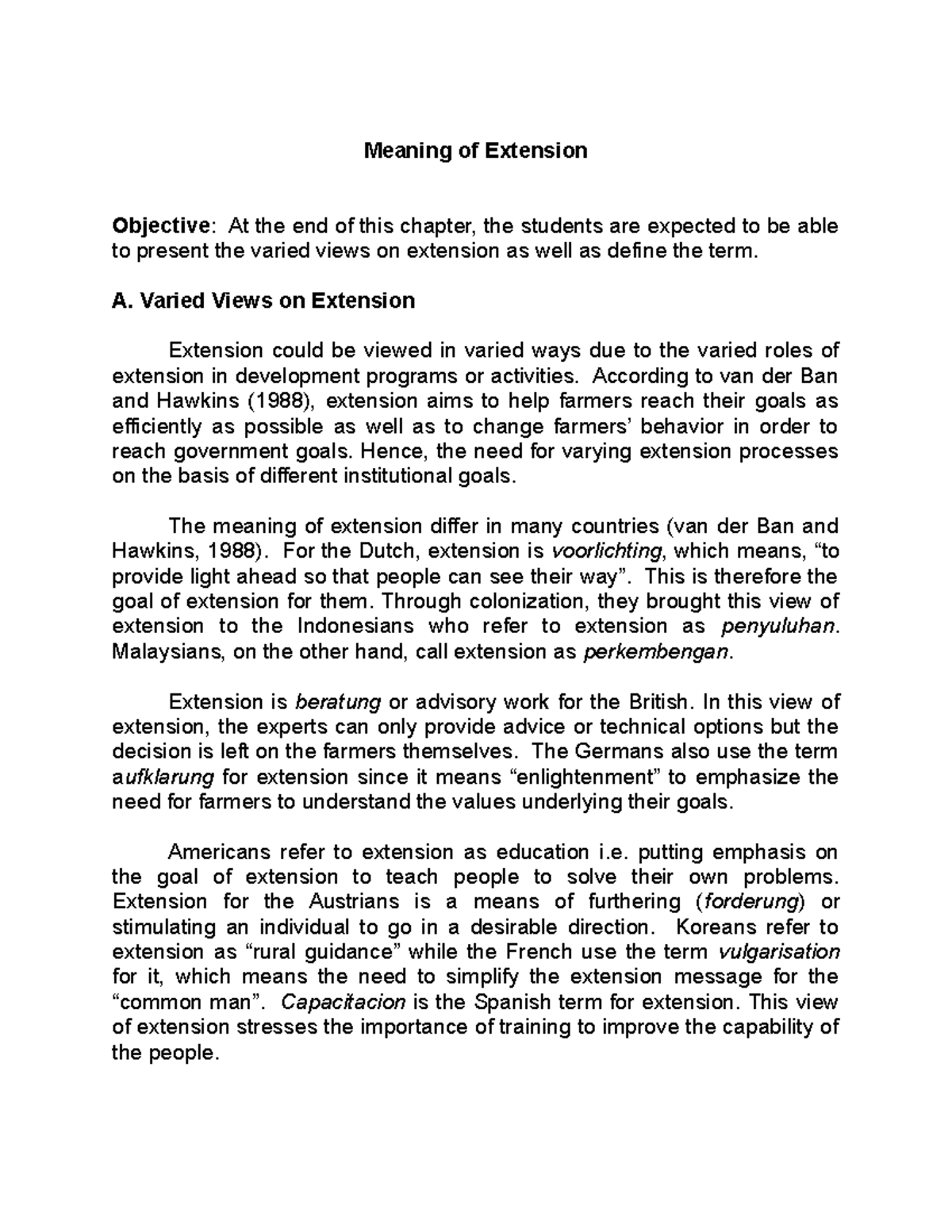 Meaning Of Extension Meaning Of Extension Objective At The End Of