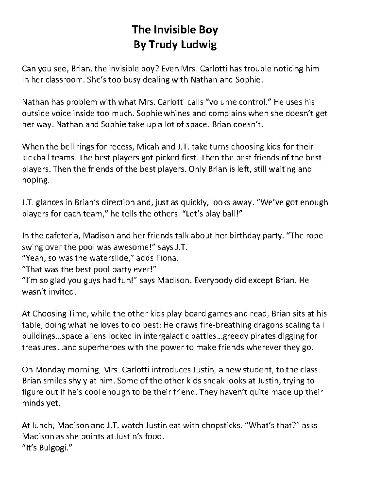 Invisible boy - cvcxxdfvdsdfdsdfv - The Invisible Boy By Trudy Ludwig ...