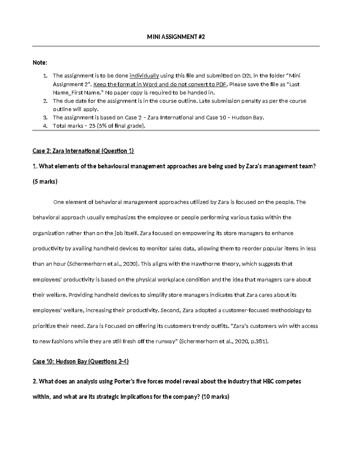 846751489 Global Management Case Studies - MINI ASSIGNMENT Note: 1. The ...