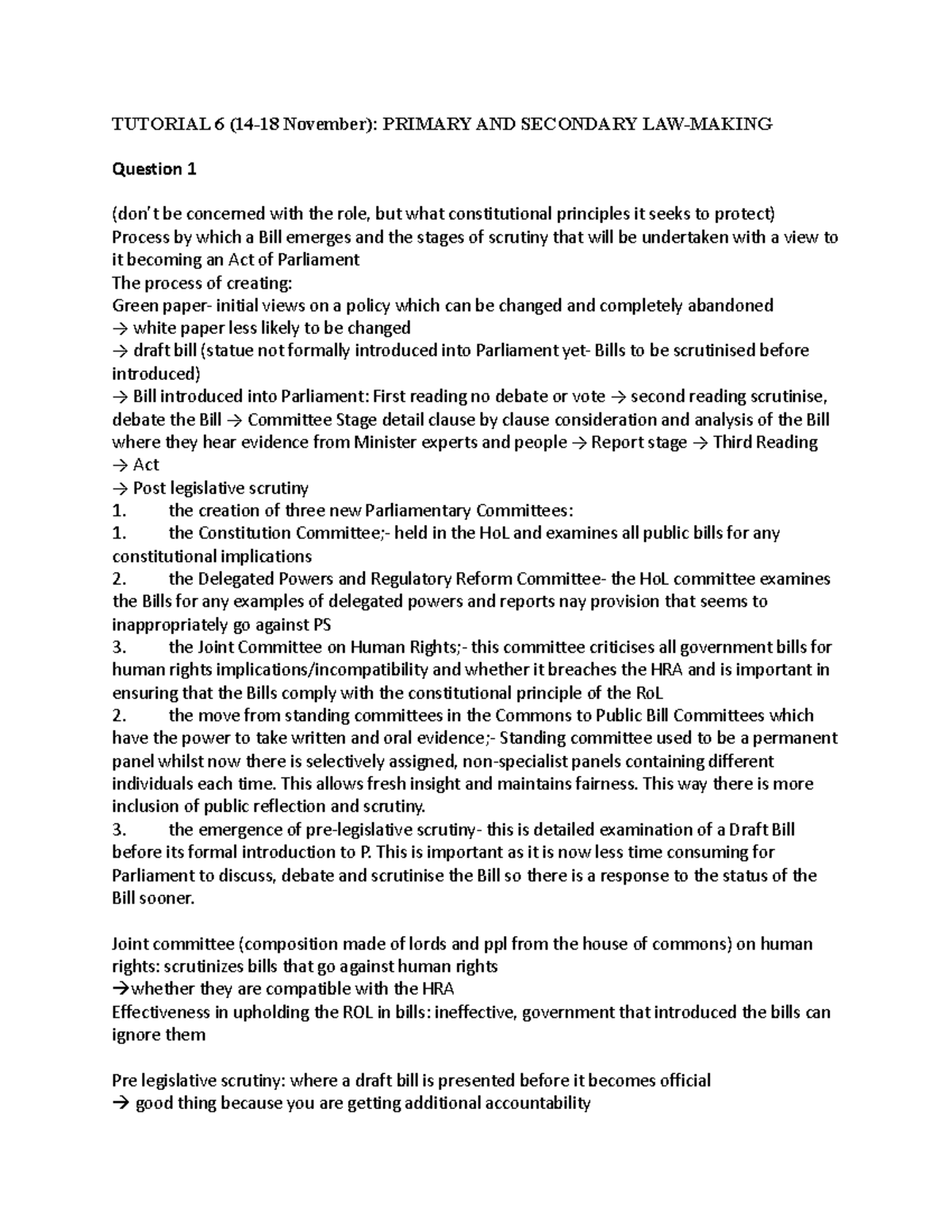 Tutorial 6 - TUTORIAL 6 (14-18 November): PRIMARY AND SECONDARY LAW ...