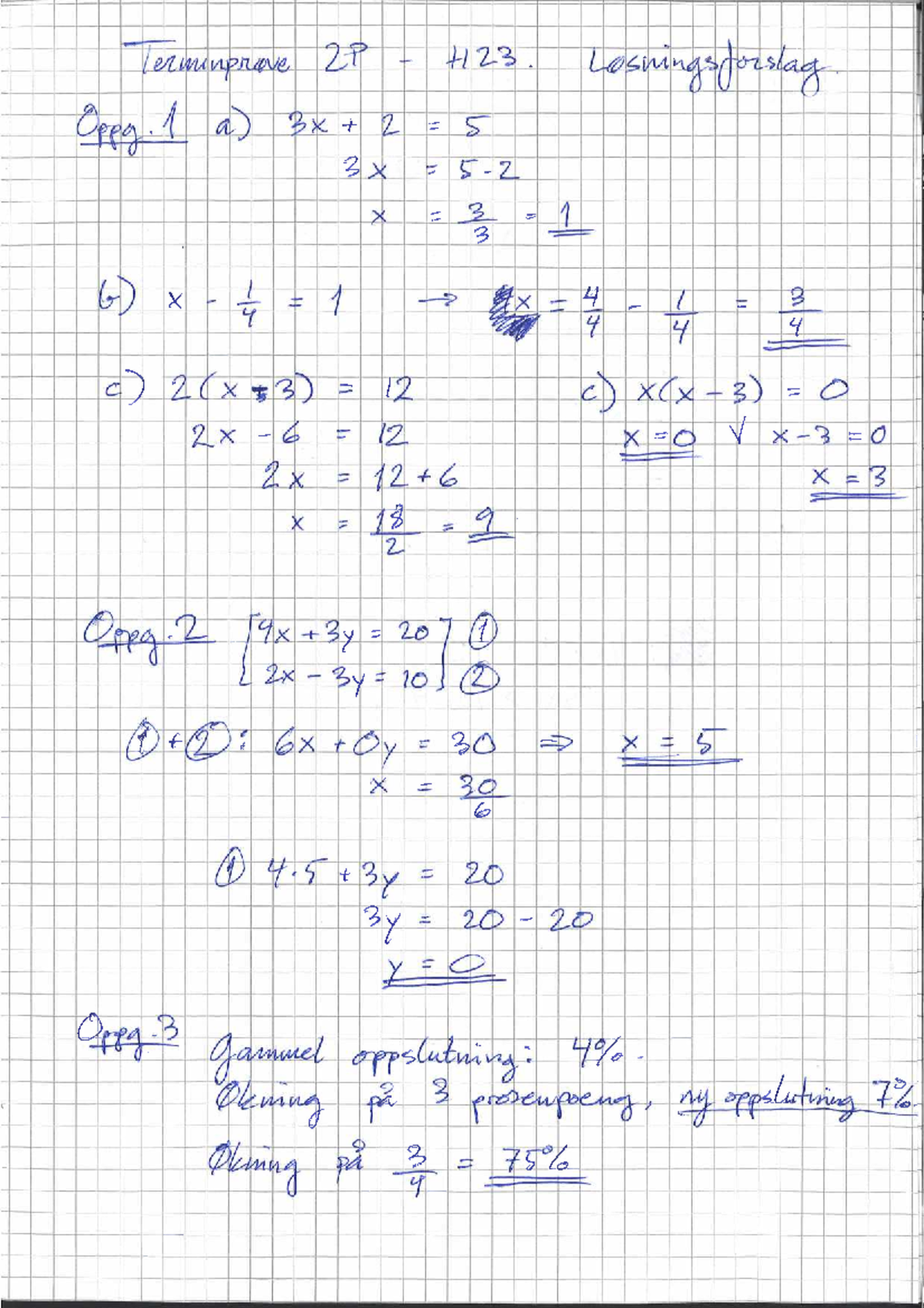Terminprøve Matematikk 2P H23 Løsning - r;-,· I f 'Li. V-Ul! Pl] I/I ...
