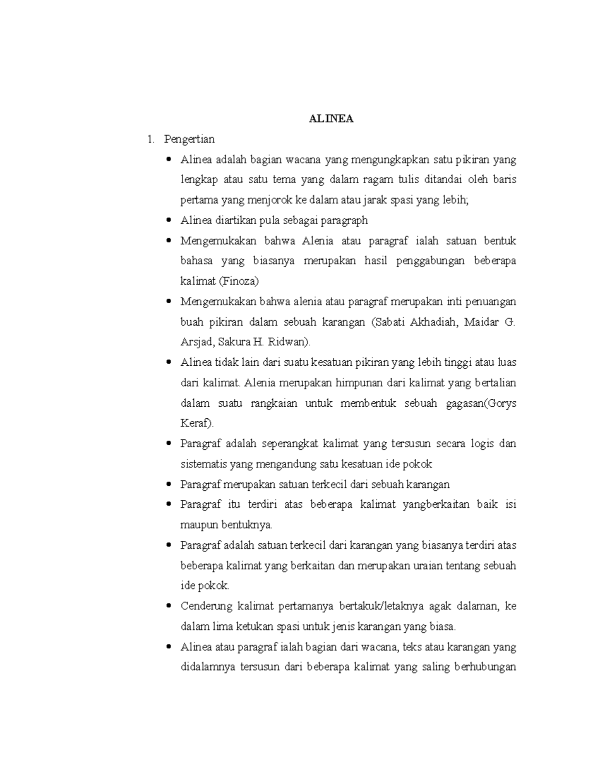 Pengertian Alinea - ALINEA Pengertian Alinea adalah bagian wacana yang ...