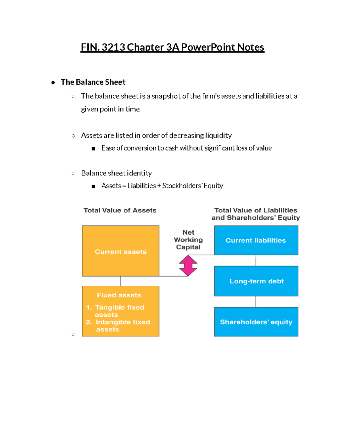 FIN. 3213 Chapter 3A Power Point Notes - FIN. 3213 Chapter 3A ...