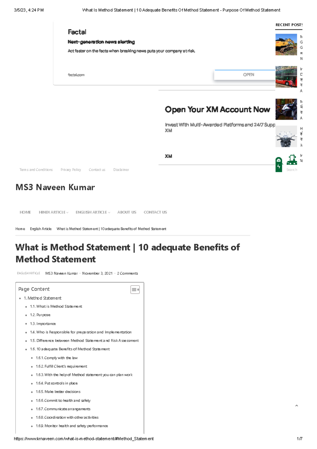 Method Statement - Purpose Of Method Statement - Factal Next-generation ...