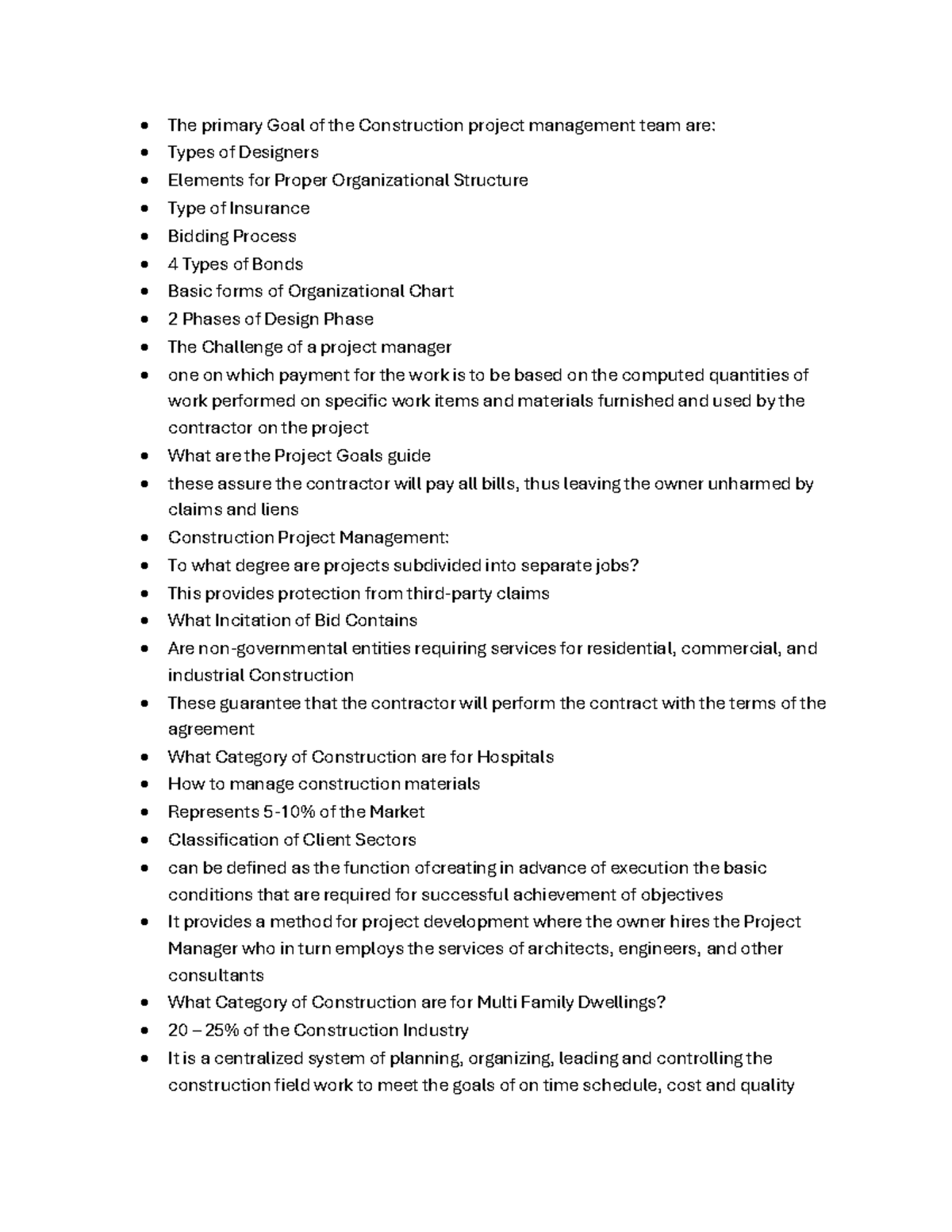 L1 - L3 - Reviewer - The primary Goal of the Construction project ...