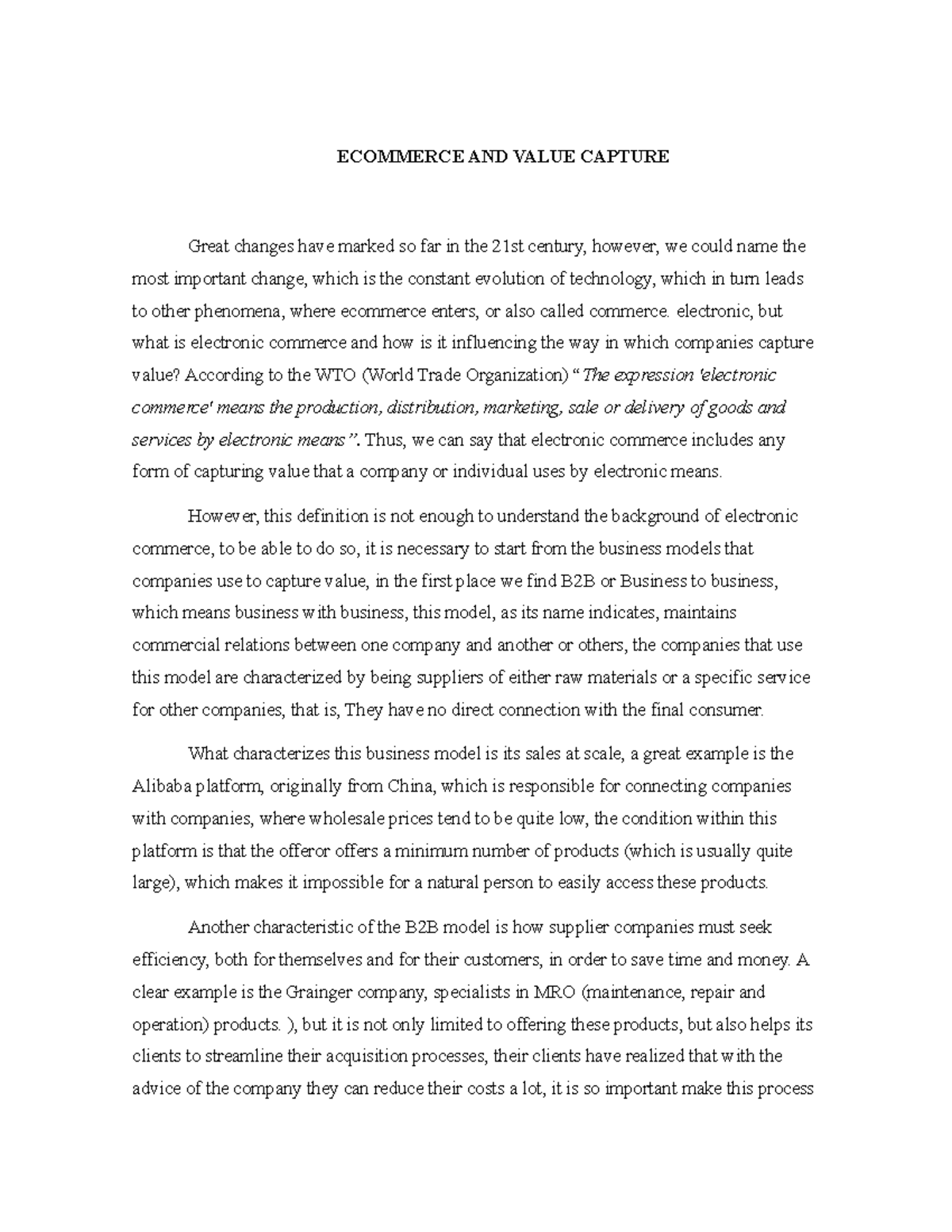 Ecommerce and value capture - ECOMMERCE AND VALUE CAPTURE Great changes ...