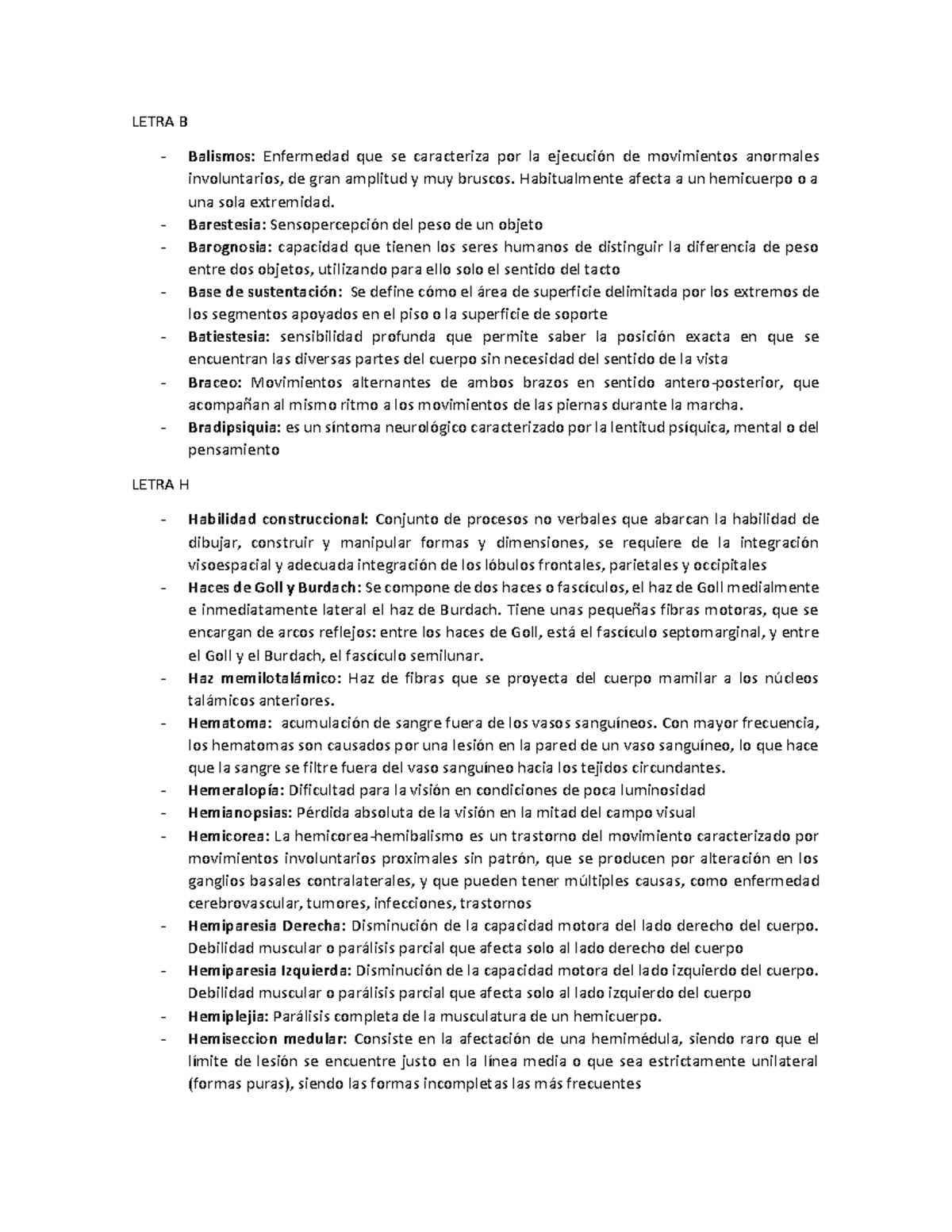 Glosario Sistema Nervioso - Warning: TT: undefined function: 32 LETRA B Balismos: Enfermedad que ...