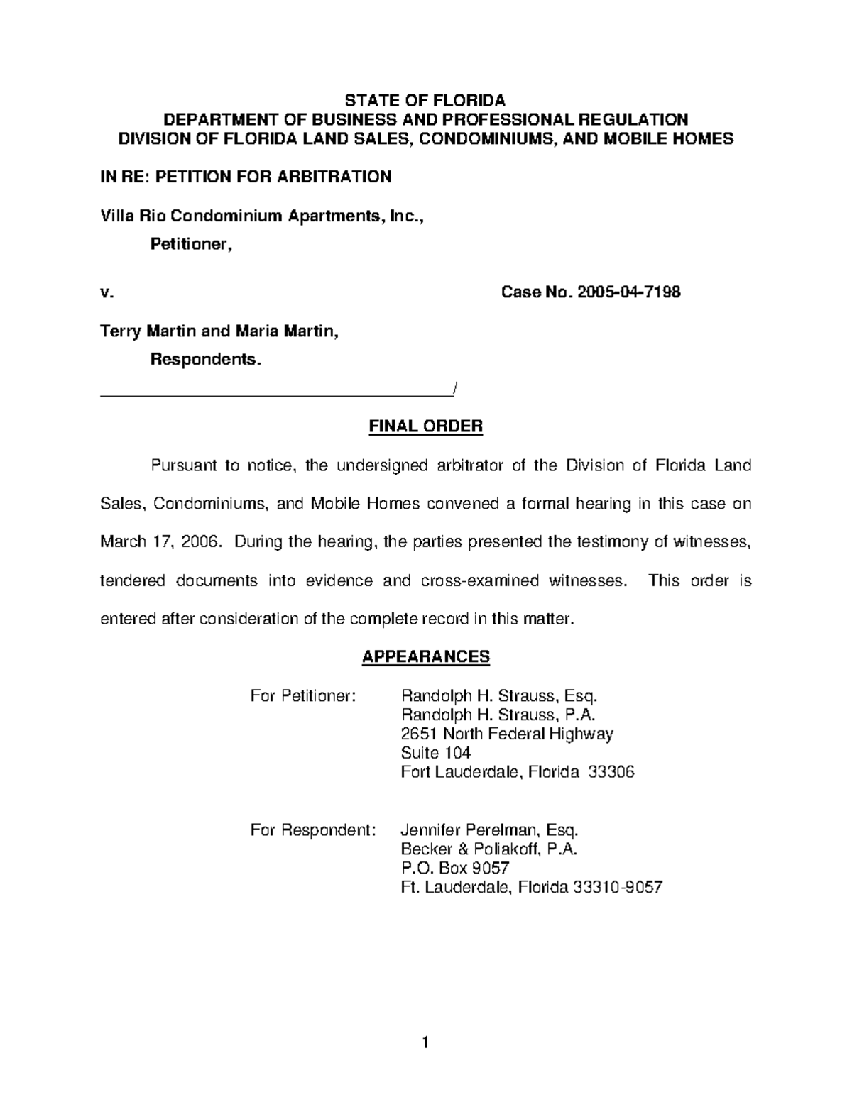 Dbpr-boat - BOAT CASE - STATE OF FLORIDA DEPARTMENT OF BUSINESS AND ...