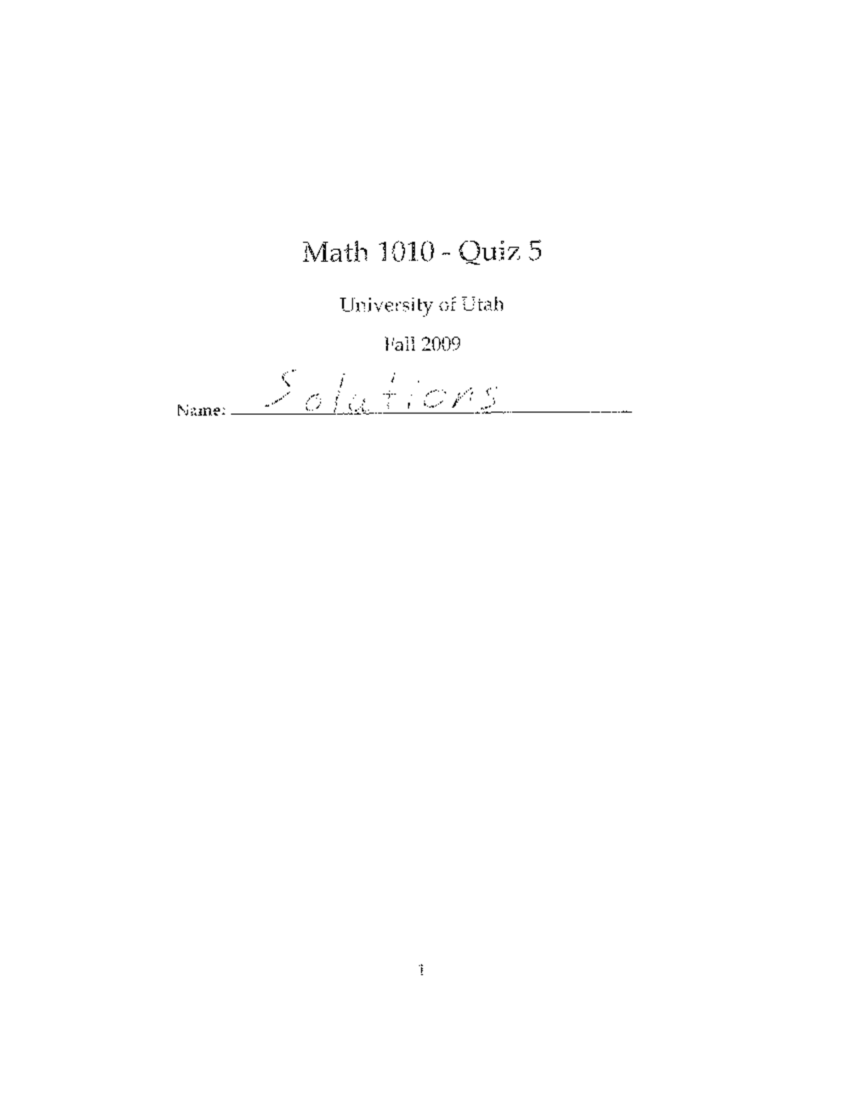 Quiz 5 with solutions - MATH 1010 - Studocu