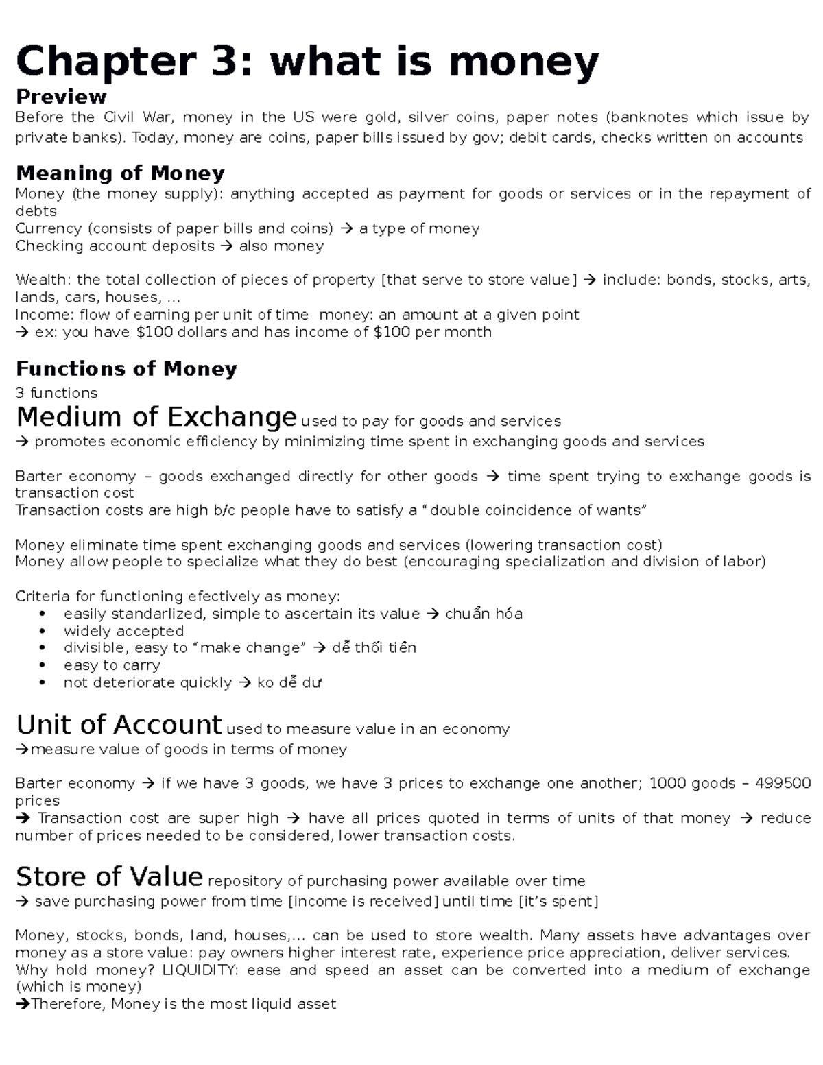 Chapter-3 - note - Chapter 3: what is money Preview Before the Civil ...