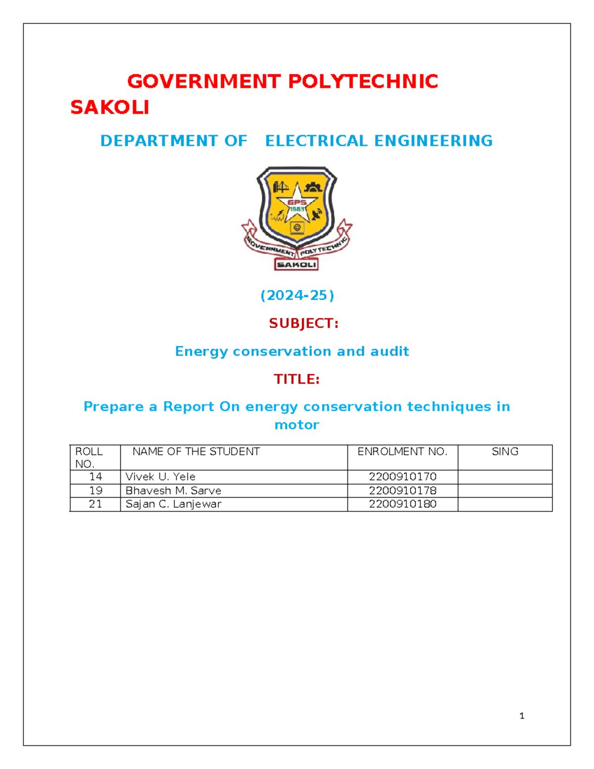 ECA microproject made by sajan - GOVERNMENT POLYTECHNIC SAKOLI ...