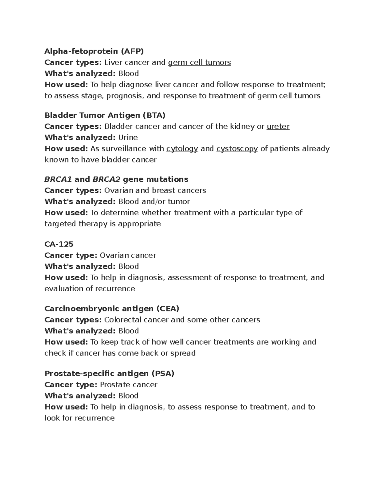 Tumour Markers for Clinical Chemistry - Alpha-fetoprotein (AFP) Cancer ...