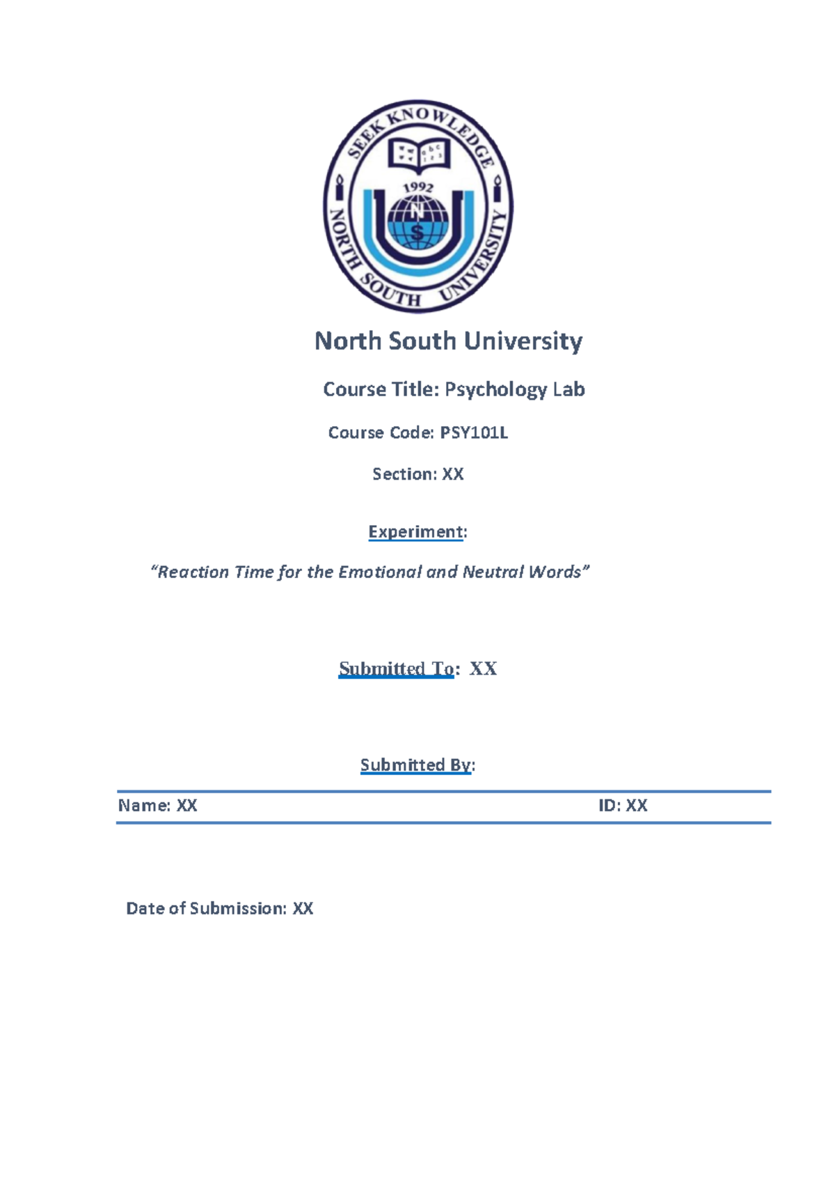 Sample Report - Fall22-Exit-Assessment-Core-Ans-Fall20 - North South ...
