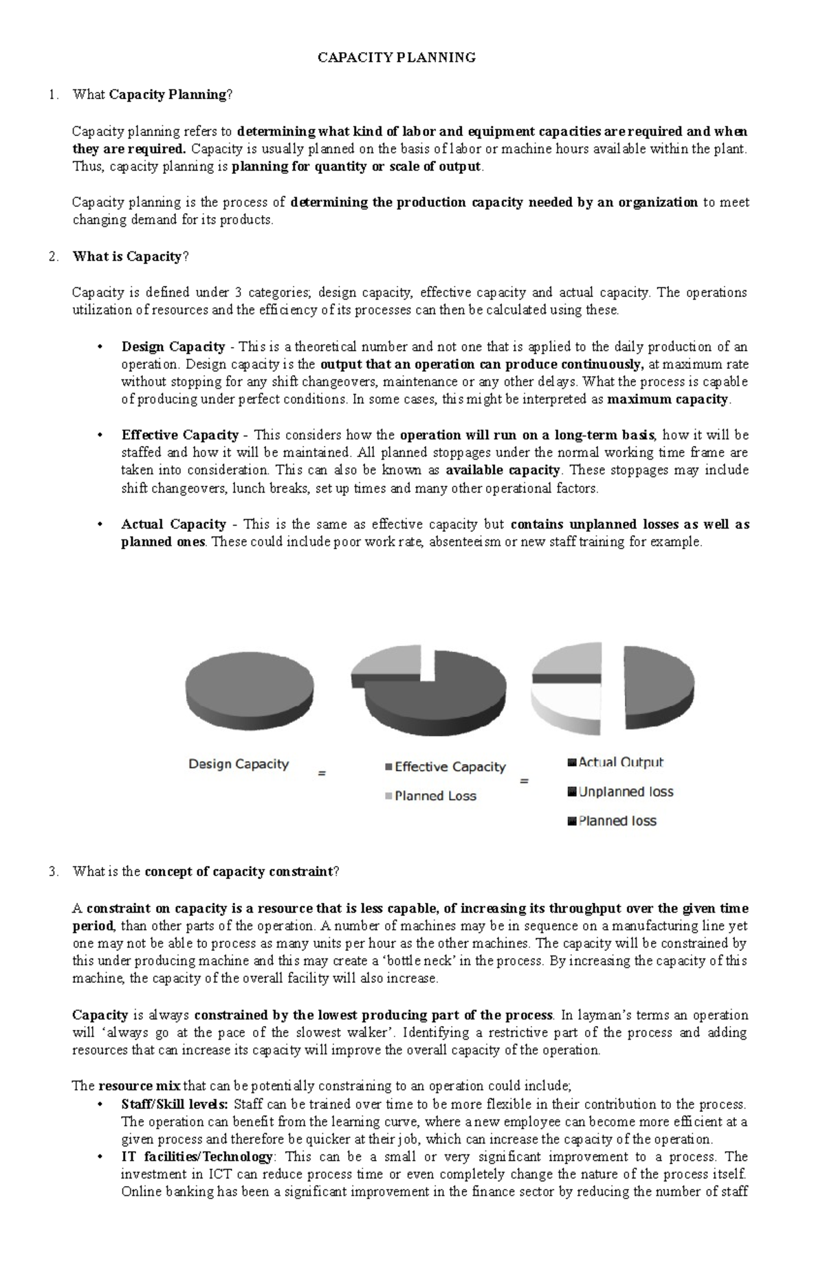 Notes NOtes NOtes NOts - CAPACITY PLANNING What Capacity Planning ...