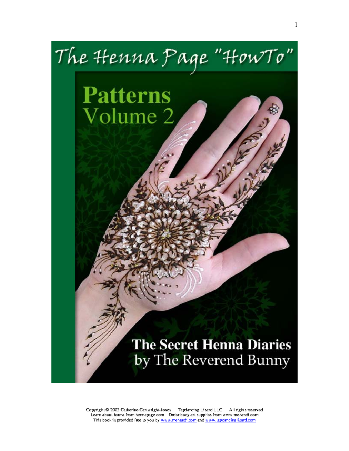 Henna Patterns Book 2 - abc - Copyright © 2003 Catherine Cartwright ...