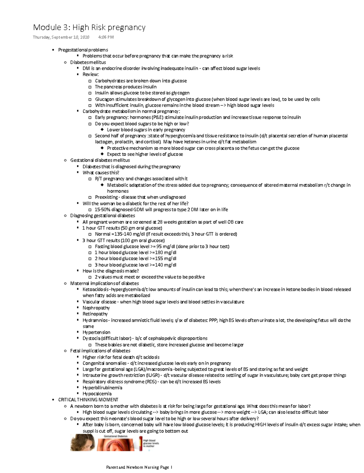 Module 3 High Risk pregnancy - Pregestational problems Problems that ...