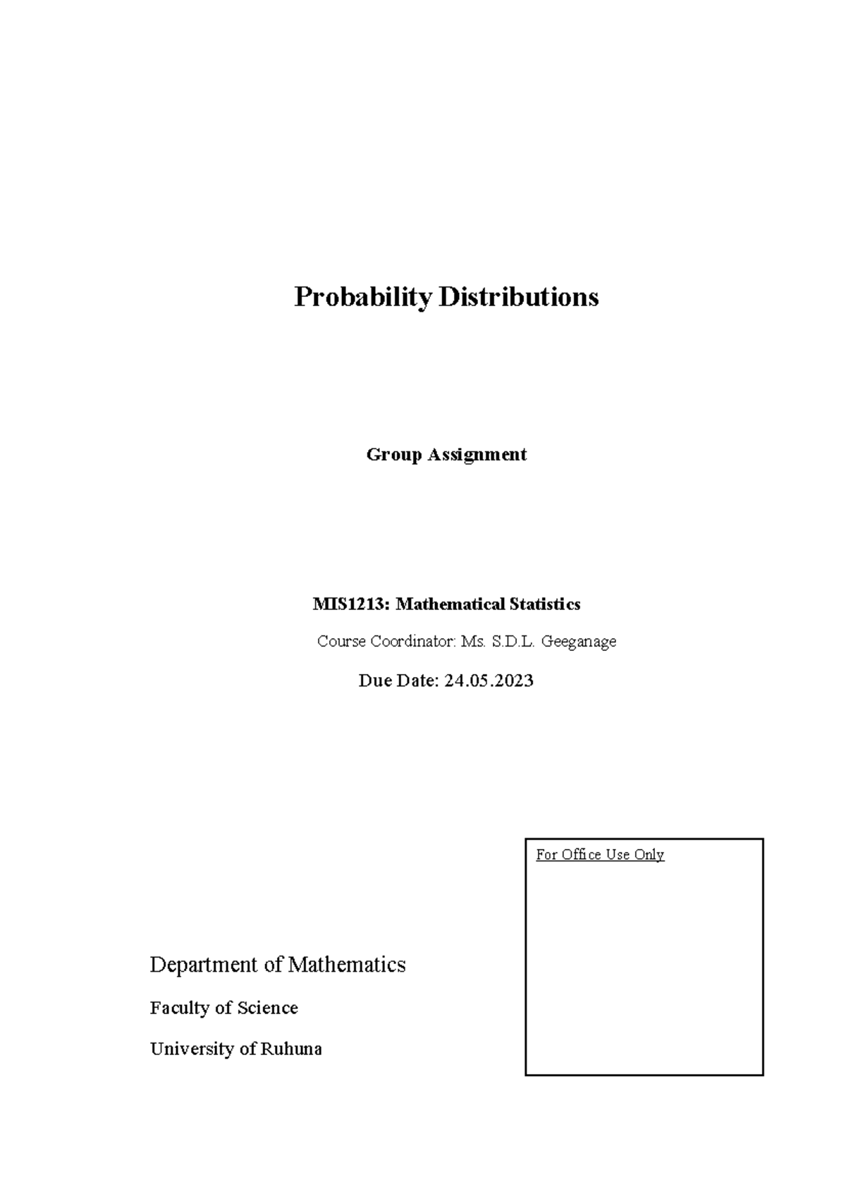 Probability new 1 - Distributions - Probability Distributions Group ...