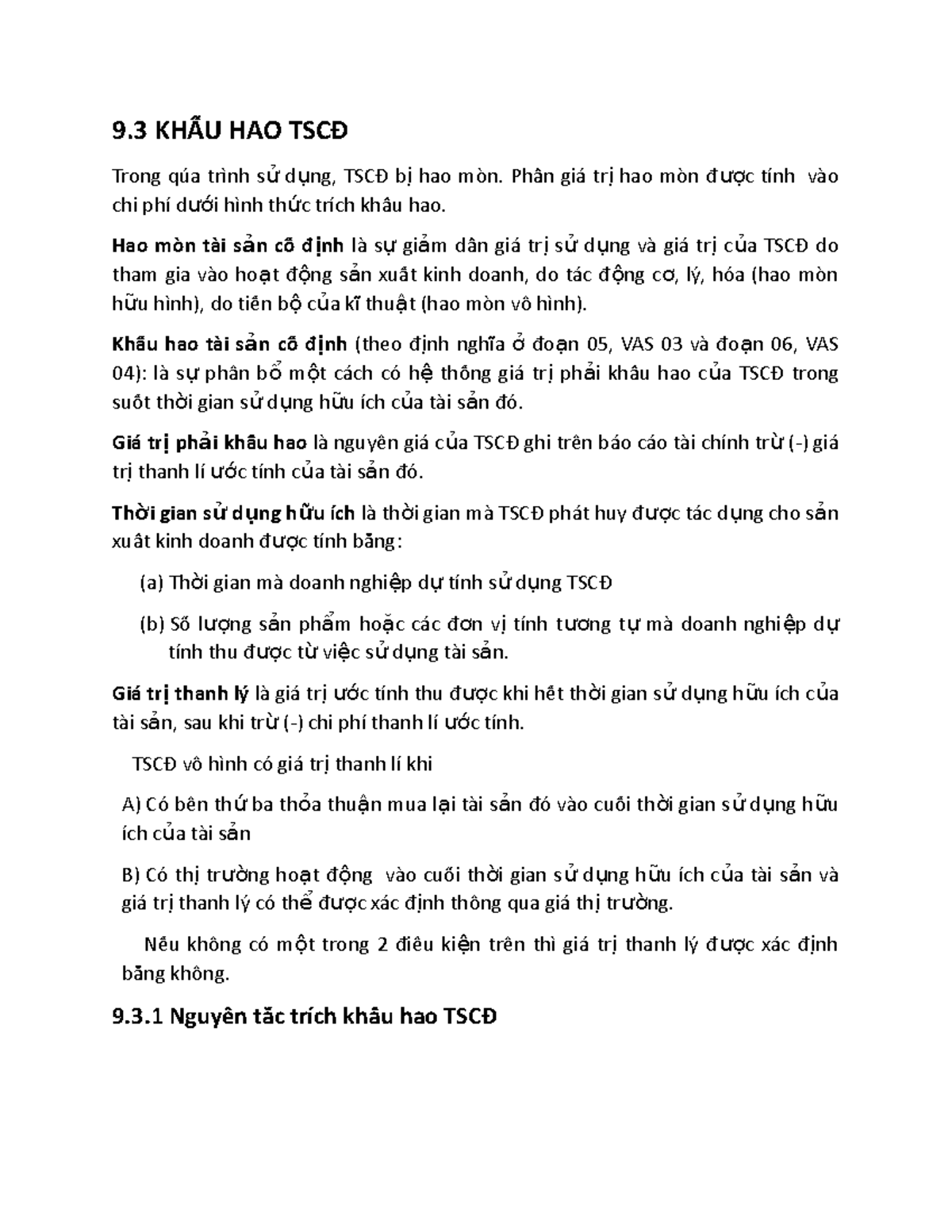 ND TT - tscd - 9 KHẤẤU HAO TSCĐ Trong qúa trình s ử d ụng, TSCĐ b hao mòn. Phầần giá tr hao mòn ...