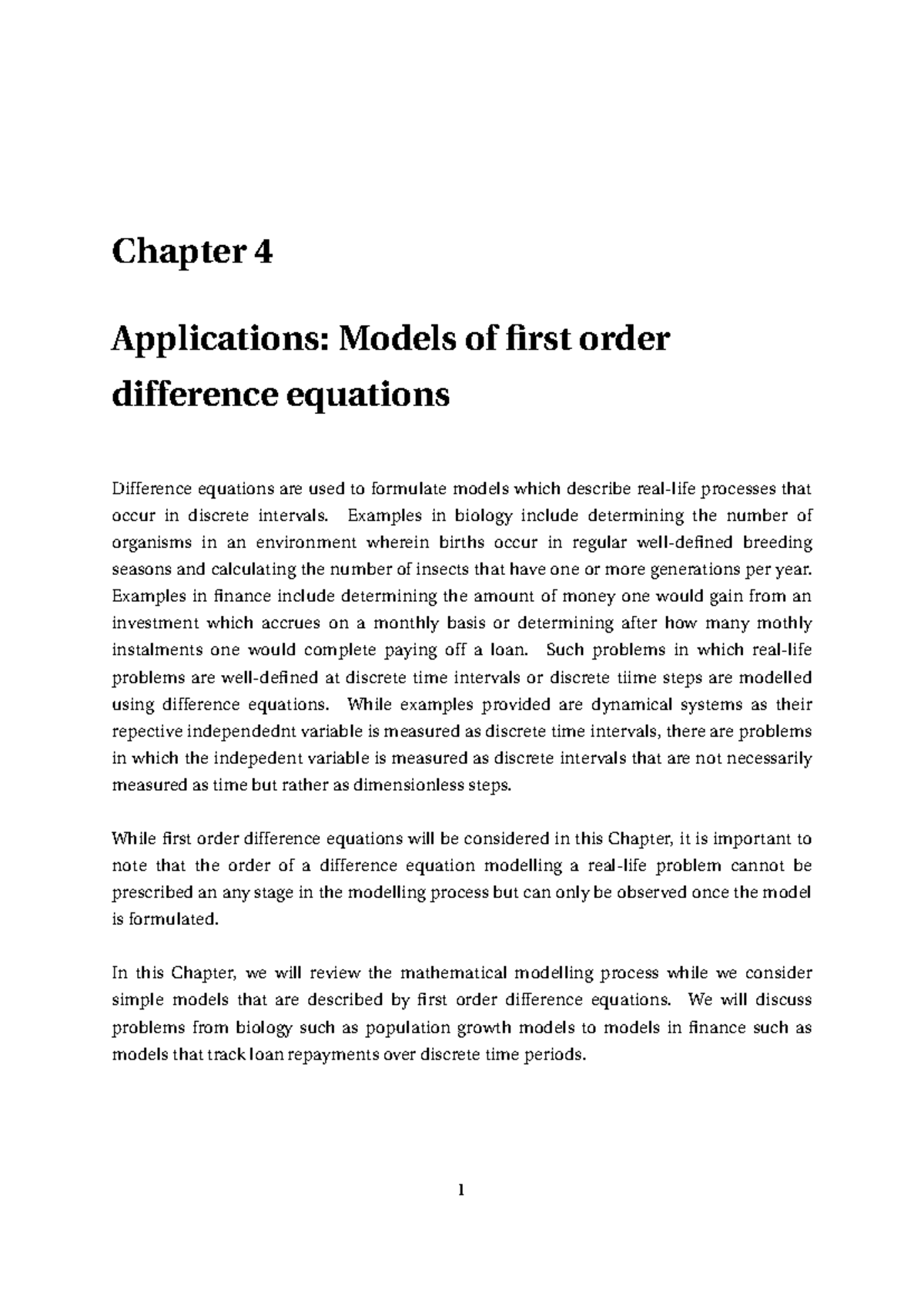 Chapter 4 n MMM - this should be helpful in studying - Chapter 4 Applications: Models of first ...