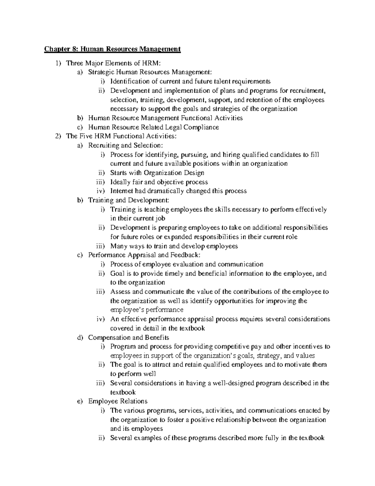 Chapter 8 - Human Resources Management - Chapter 8: Human Resources ...