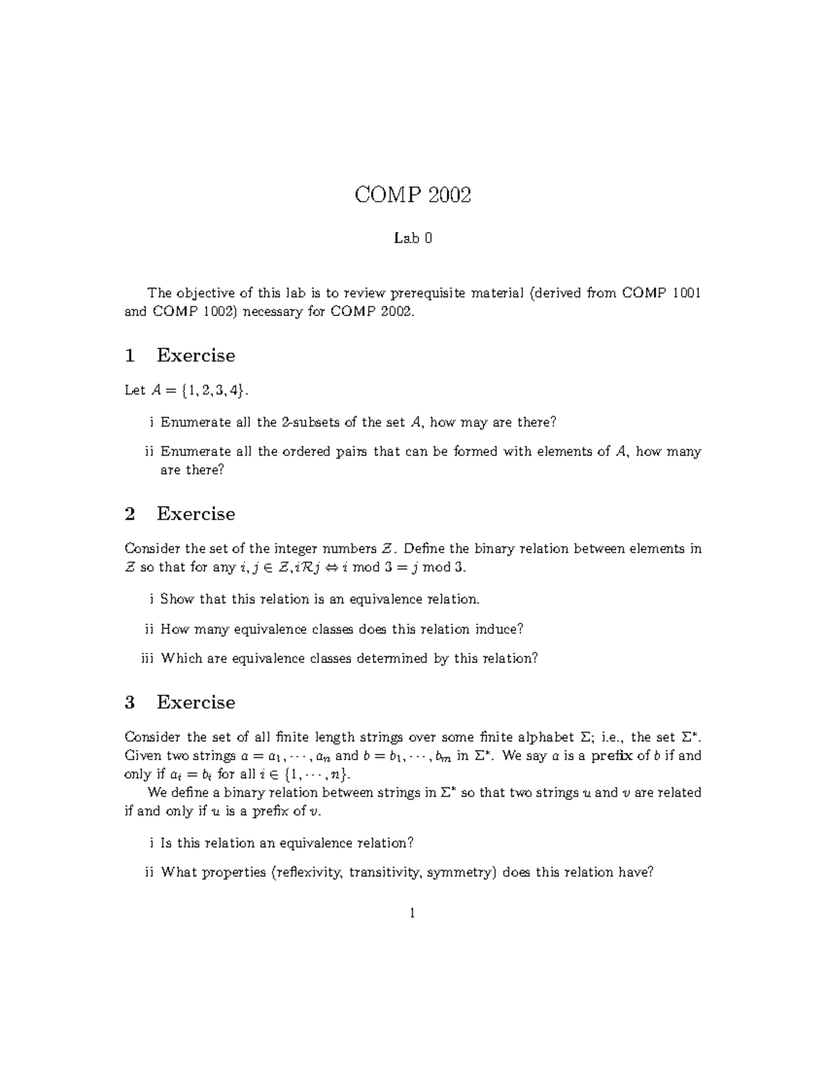 Lab0 - Professor: Matamontero - COMP 2002 Lab 0 The objective of this ...