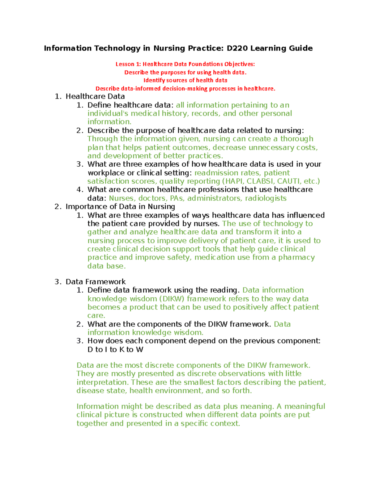 ILG D220 - interactive learning guide for D220 - Information Technology ...