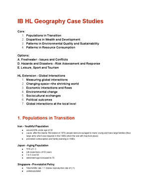 Geography HL Extension Unit 6 Review - Geography HL Extension Unit 6 ...