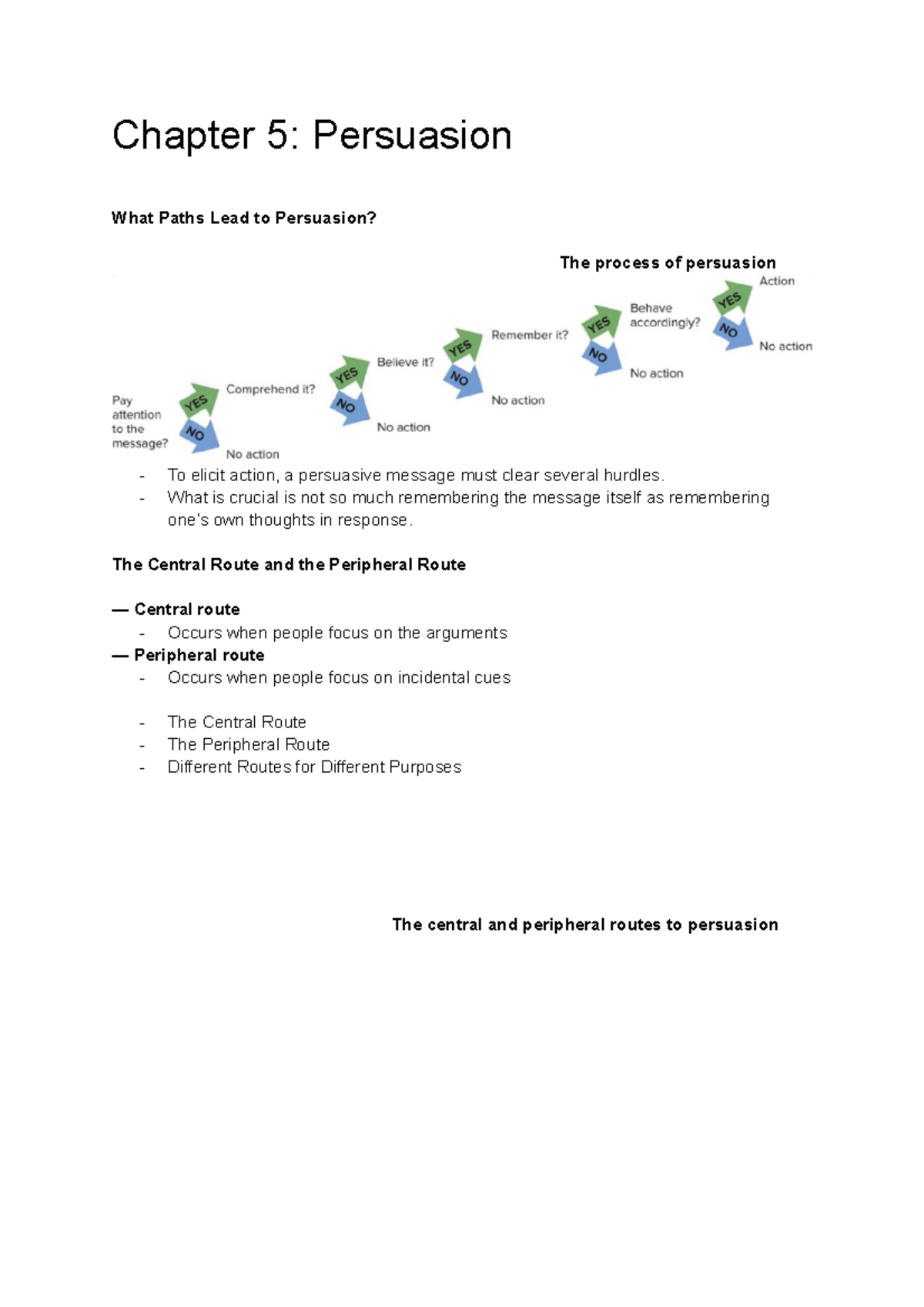 CH5 - Social Psychology Notes - Chapter 5: Persuasion What Paths Lead ...