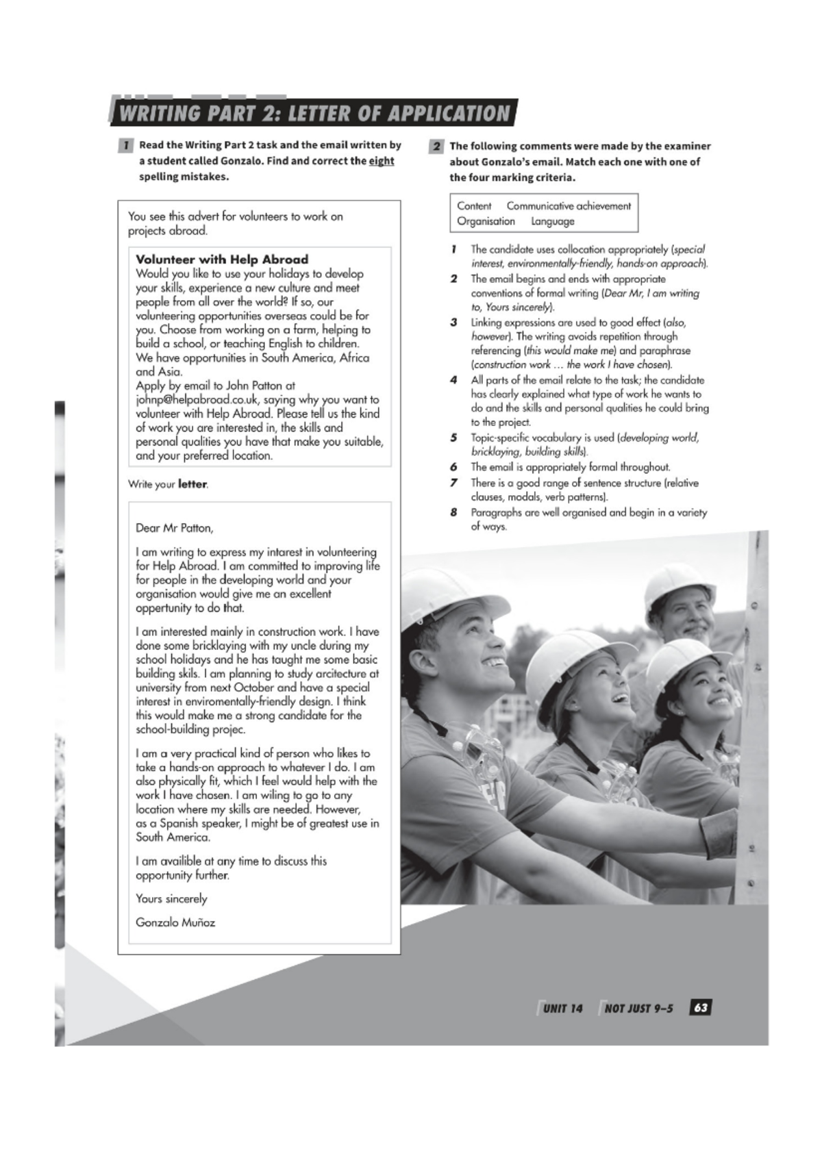 Open World B2 - Workbook - WRITING PART 2: LETTER OF APPLICATION 1 Read ...