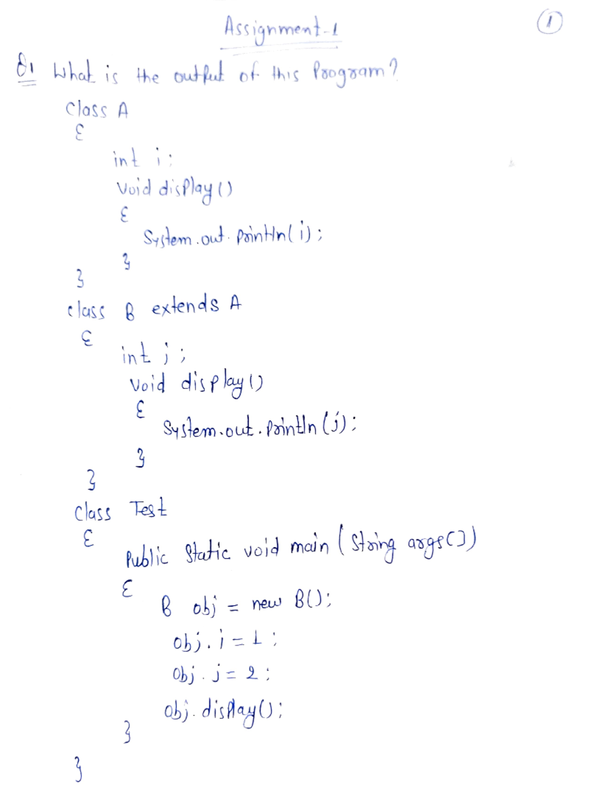 Web Technology Assignment-1 - Assignment- C holic he out fl of Ihis foogpam) closs A int i Void ...