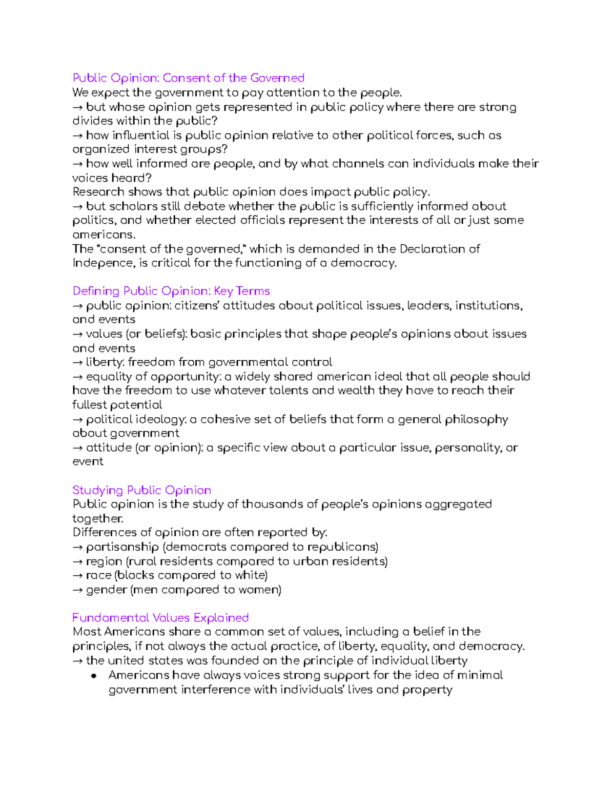 Chapter 6 Public Opinion - Public Opinion: Consent of the Governed We ...