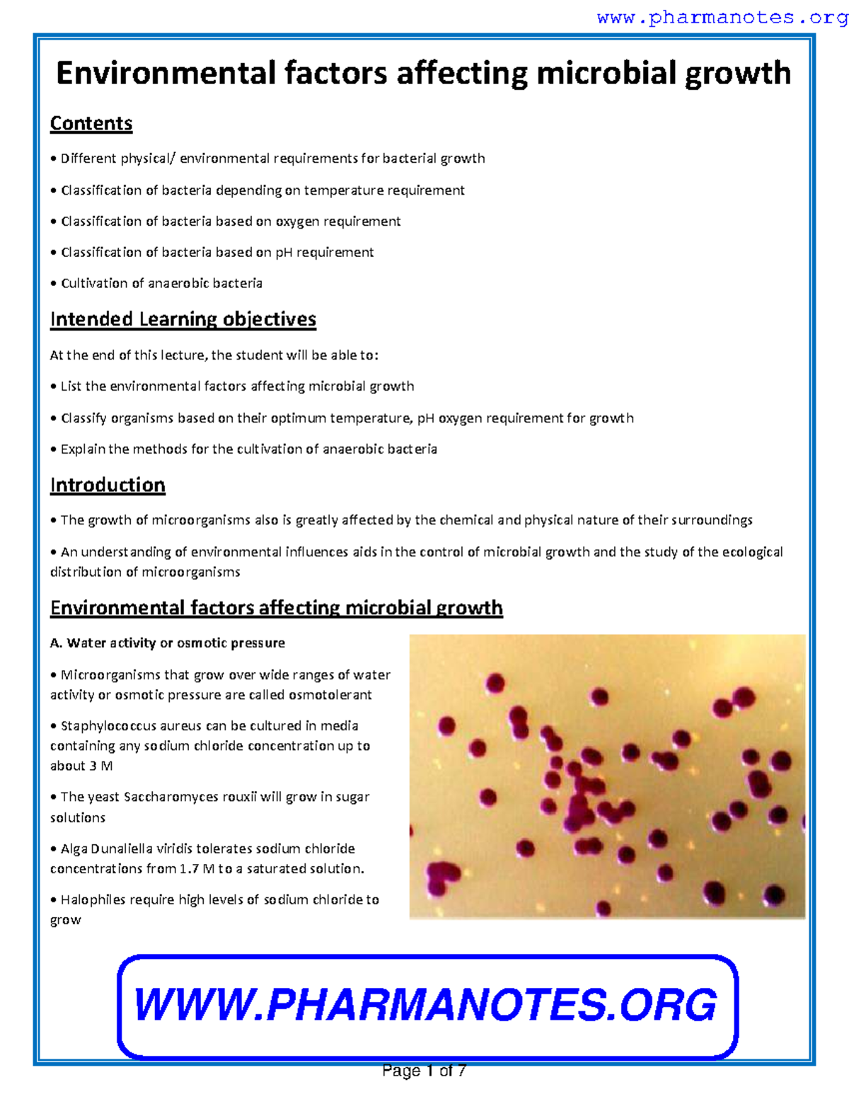 Environmental factors affecting microbial growth - Environmental ...