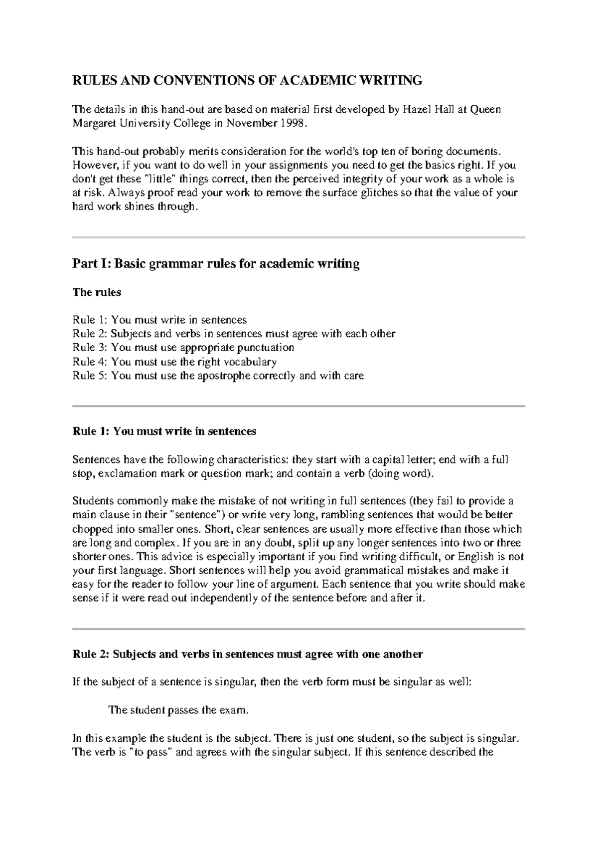 Rules-conventions ac writing - RULES AND CONVENTIONS OF ACADEMIC ...
