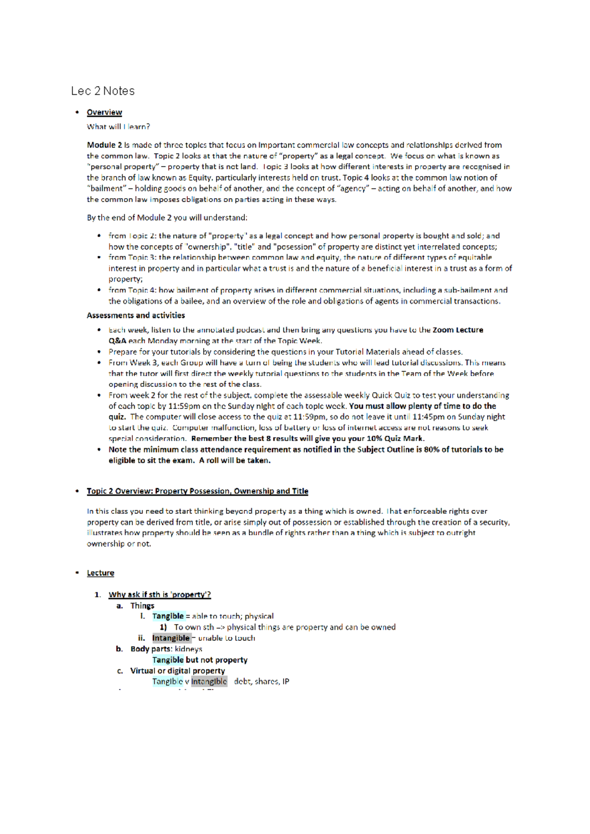 Lecture 2 Notes - Lec 2 Notes Overview What will I learn? Module 2 is ...