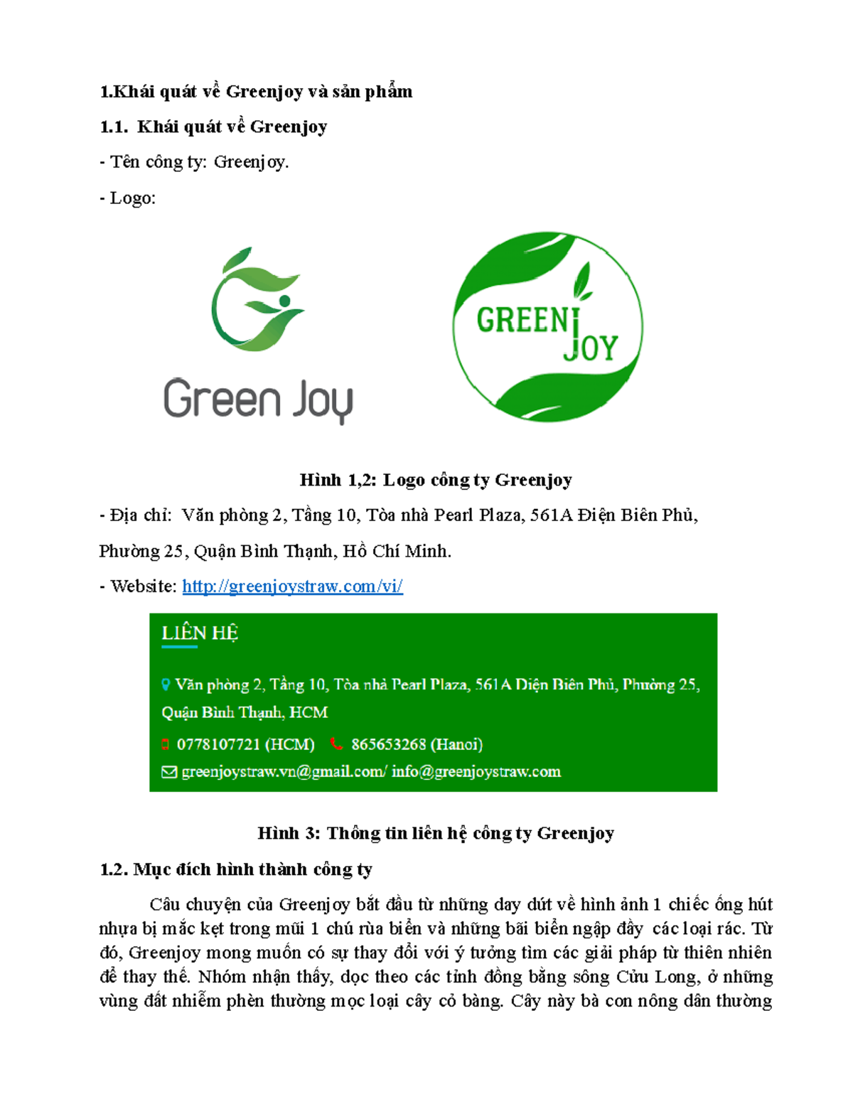 Greenjoy-chap-1 - This is my Analysis - 1ái quát về Greenjoy và sản phẩm Khái quát về Greenjoy ...