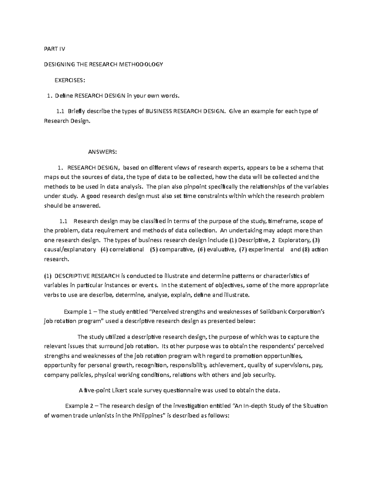 Assigned Task Doc - PART IV DESIGNING THE RESEARCH METHODOLOGY ...