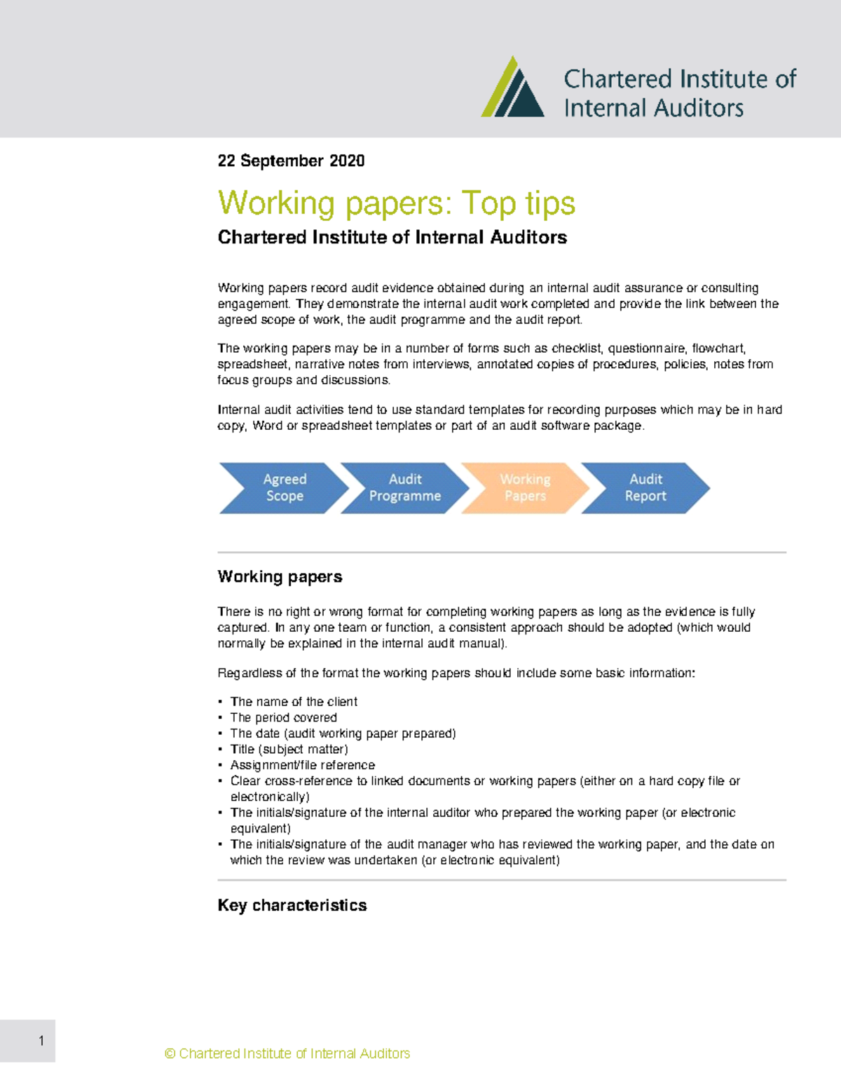 Working papers Top tips - 22 September 2020 Working papers: Top tips ...