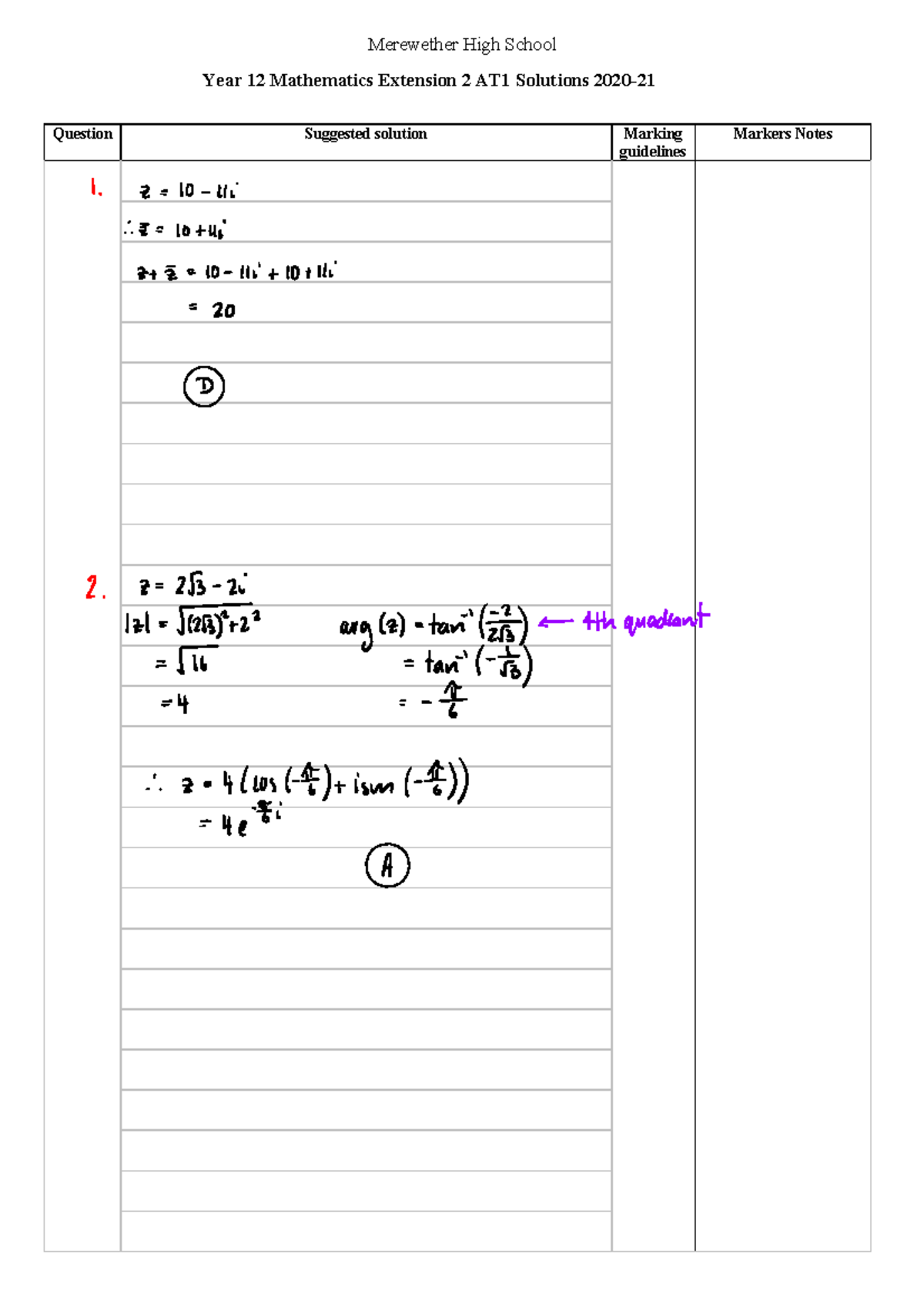 2020-2021 Y12 Ext 2 AT1 Solutions - Merewether High School Year 12 ...