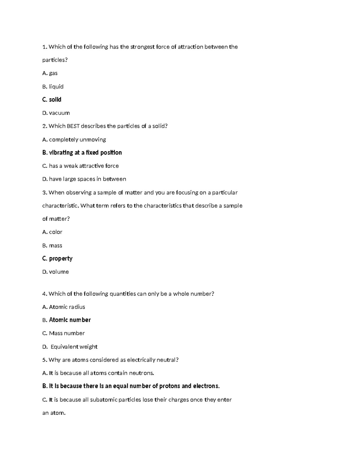 Moving exam - exam about particle nature of matter - Which of the ...